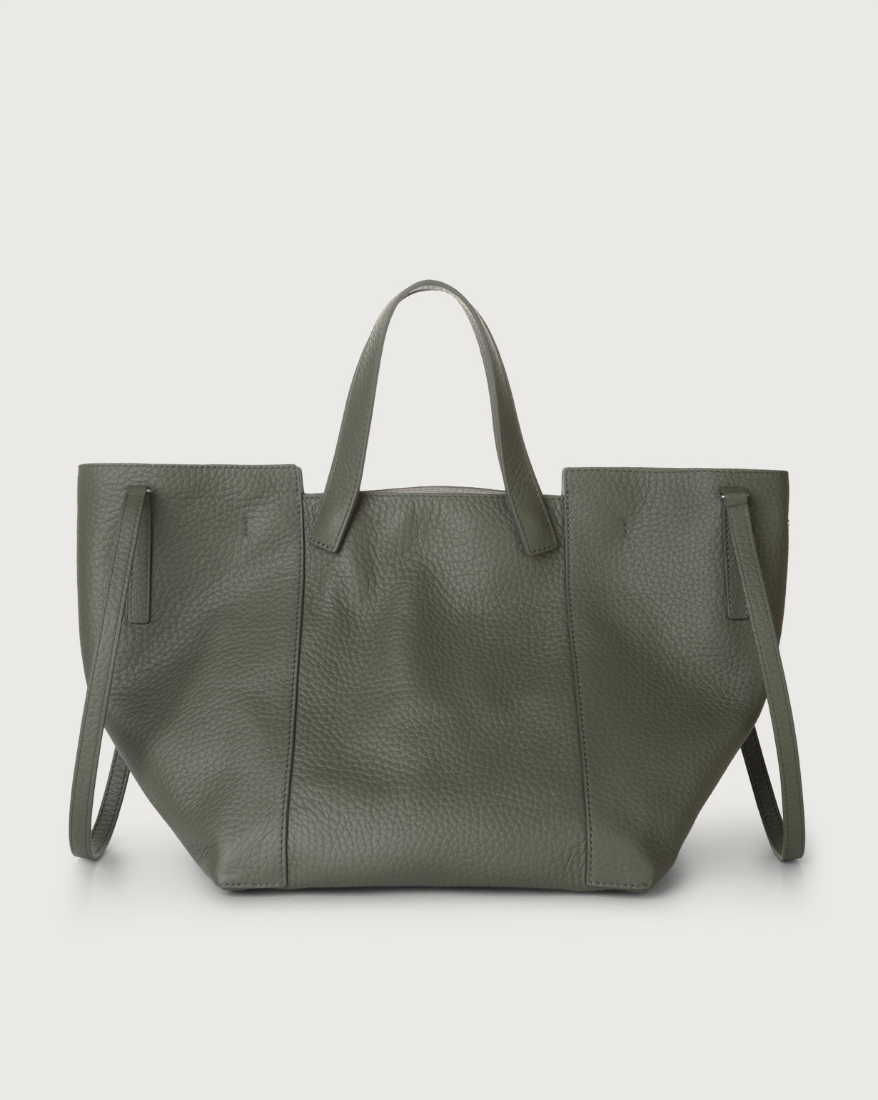Orciani Borsa tote a spalla Ava Soft in pelle, colore OLIVO