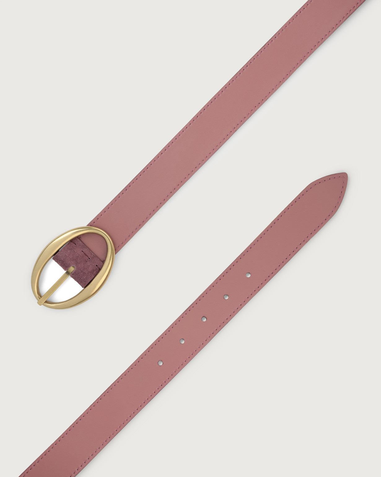Orciani Cintura Naif Double reversibile in suede, colore PRUGNA