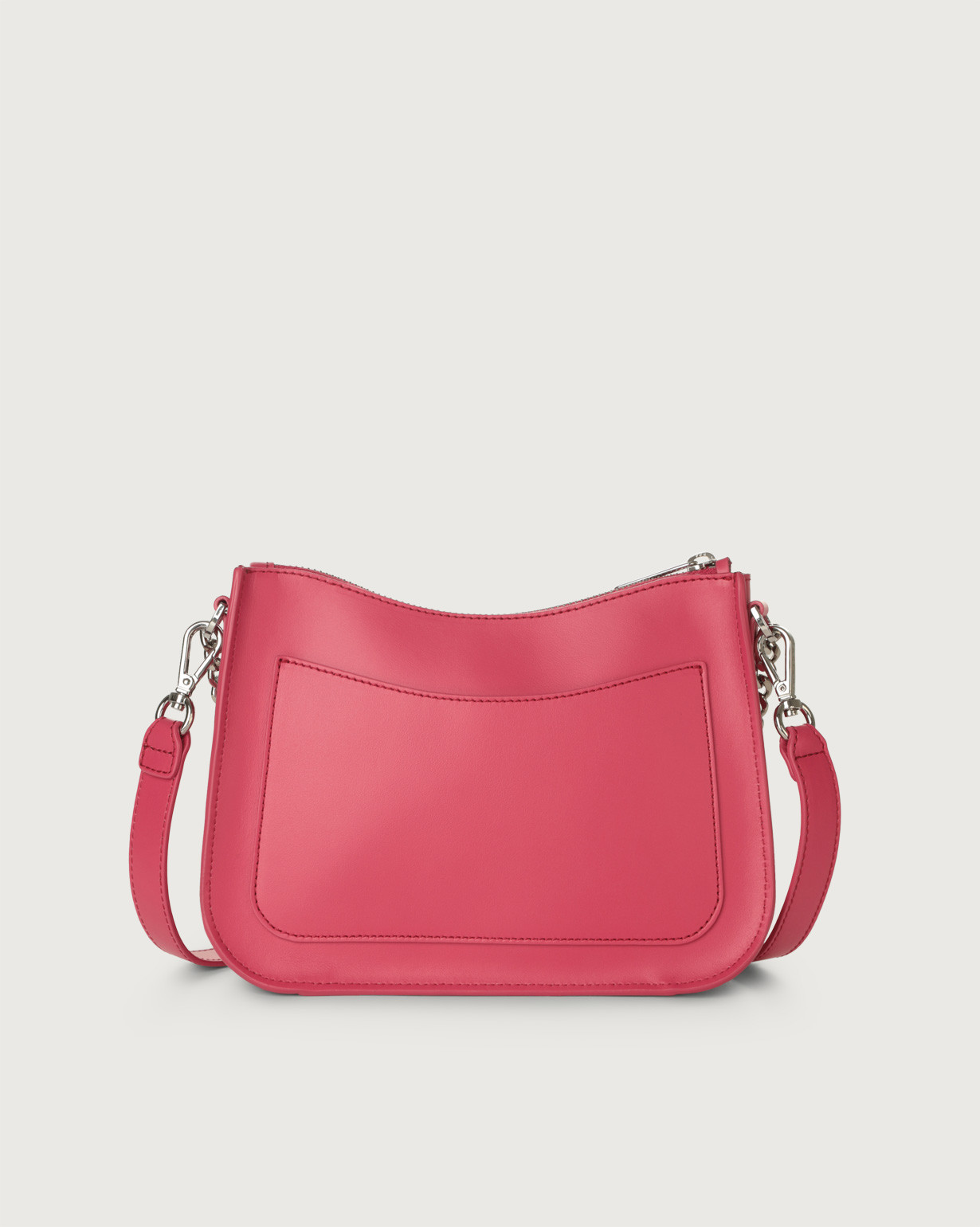 Orciani Borsa crossbody mini New Moon Vanity in pelle, colore LAMPONE