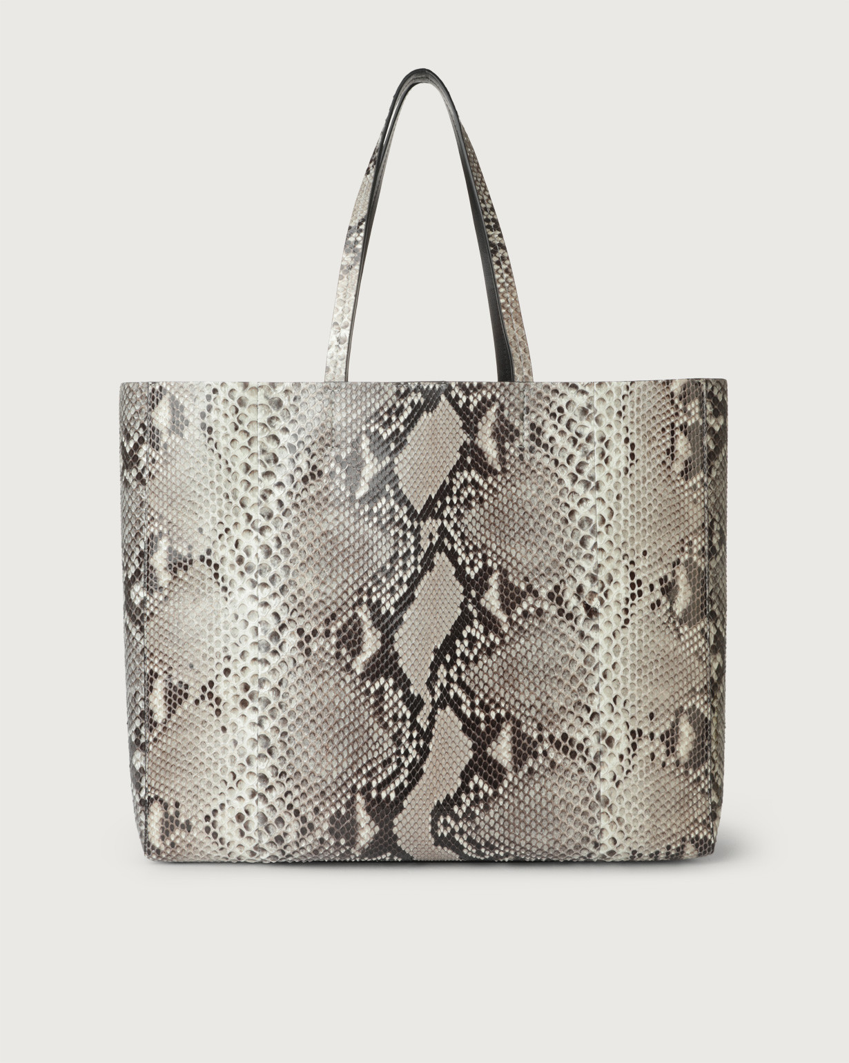 Orciani Shopper Le Sac Diamond in pitone, colore ROCCIA