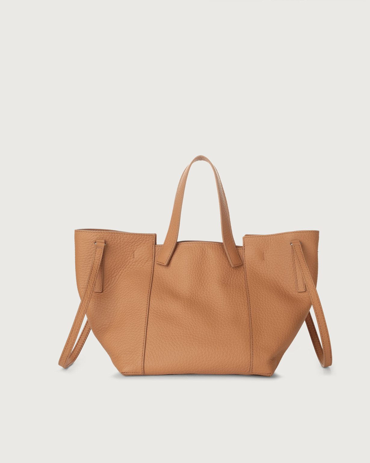 Orciani Borsa tote a spalla Ava Soft midi in pelle, colore MANDORLA