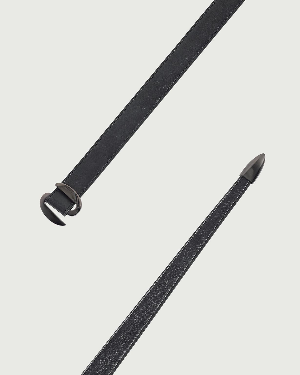 ORCIANI | Gotham long tip leather belt 3 cm. color Black