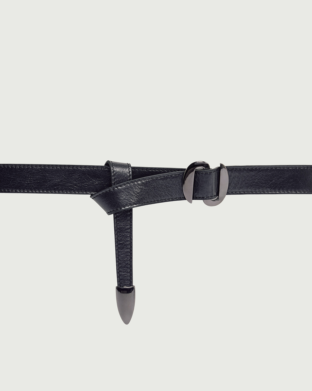 ORCIANI | Gotham long tip leather belt 3 cm. color Black