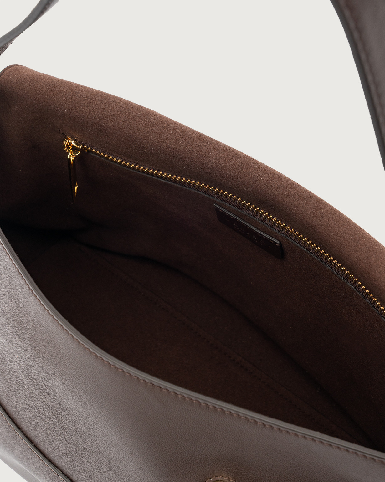 ORCIANI | Nana Nappa leather shoulder bag with strap. color chocolate