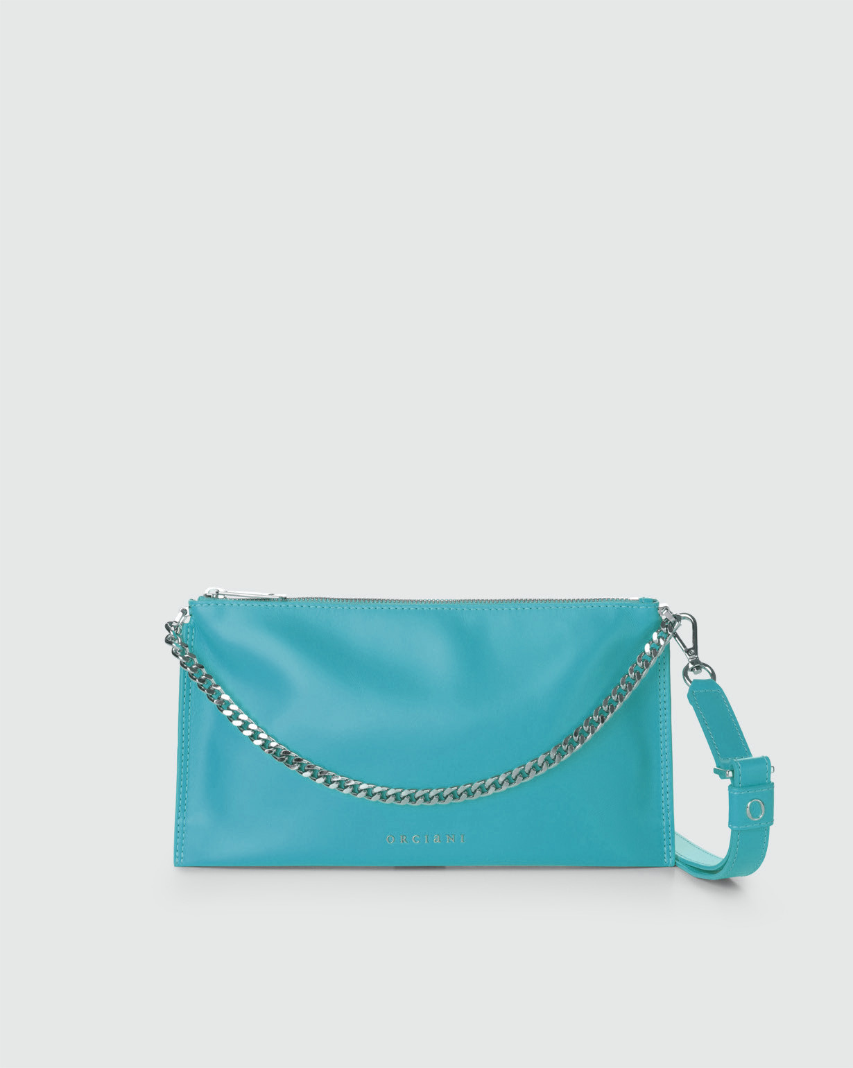 ORCIANI | Pupa Vanity mini leather crossbody bag. color turquoise