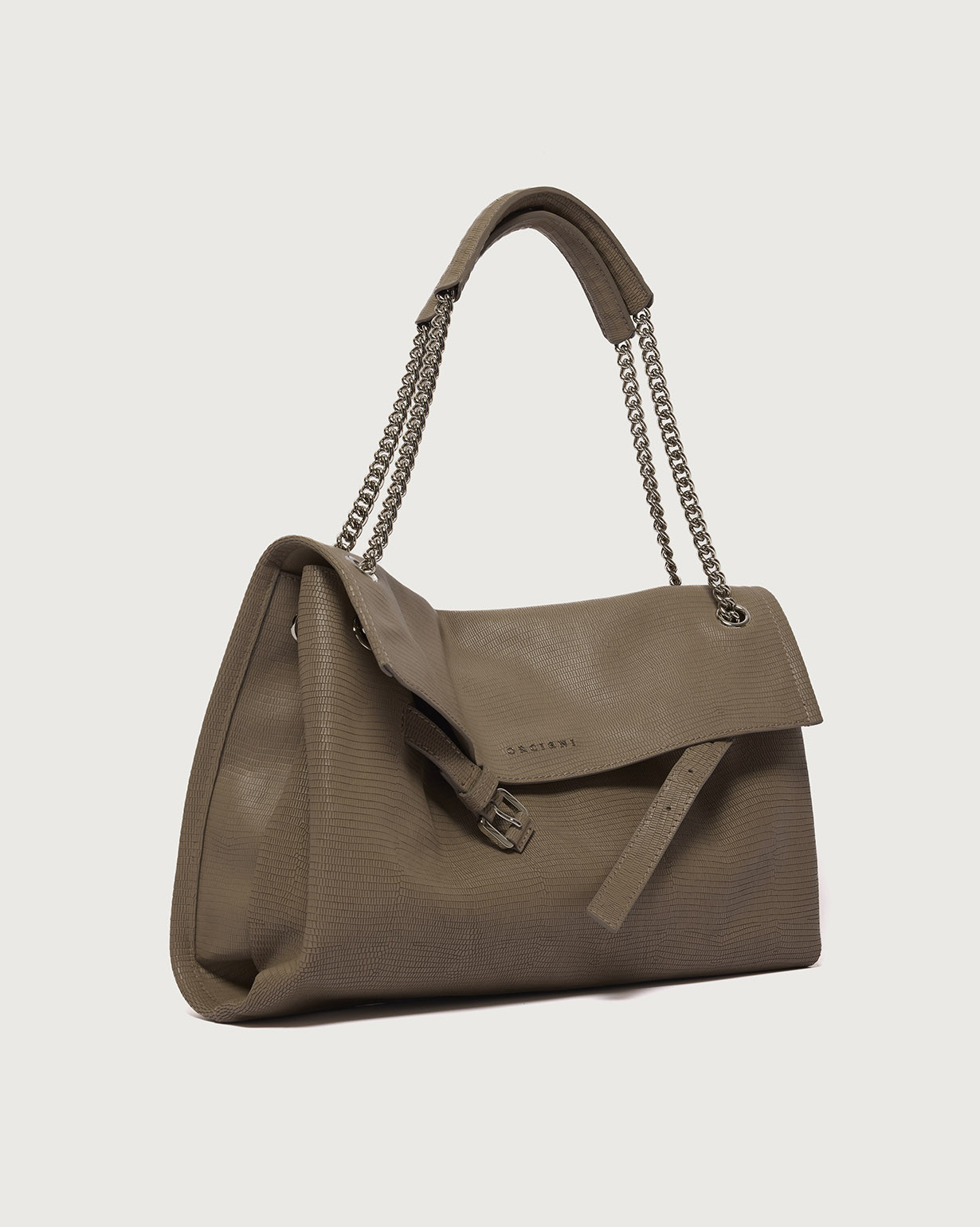 ORCIANI | Venus Whiston Midi grained leather shoulder bag. color Grey