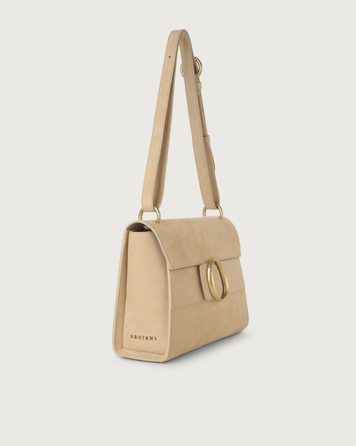 ORCIANI | Ofelia Nabucco nubuck leather shoulder bag. color Sand