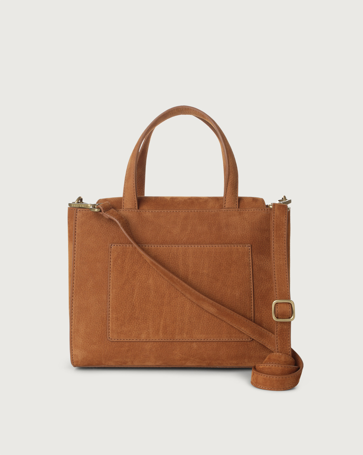ORCIANI | Ofelia Nabucco medium nubuck leather handbag. color Brandy