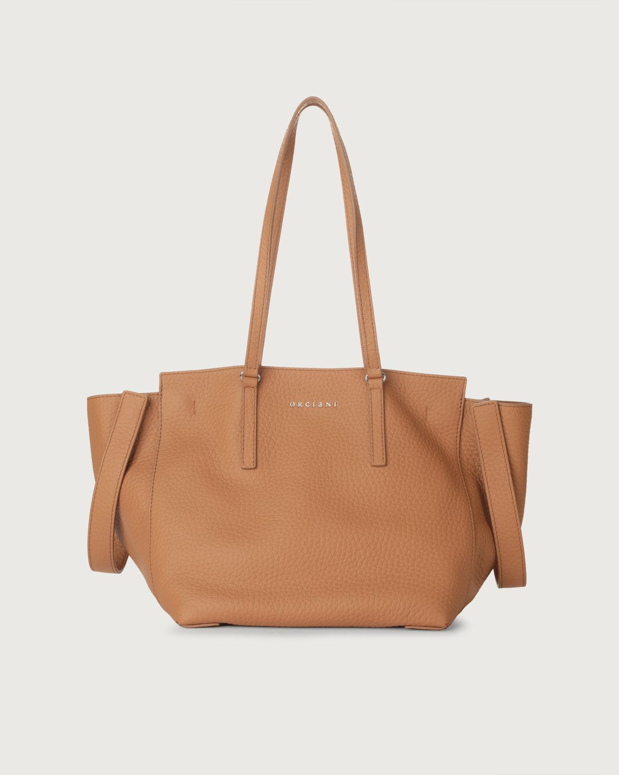 ORCIANI | Ava Soft midi leather tote bag. color Almond