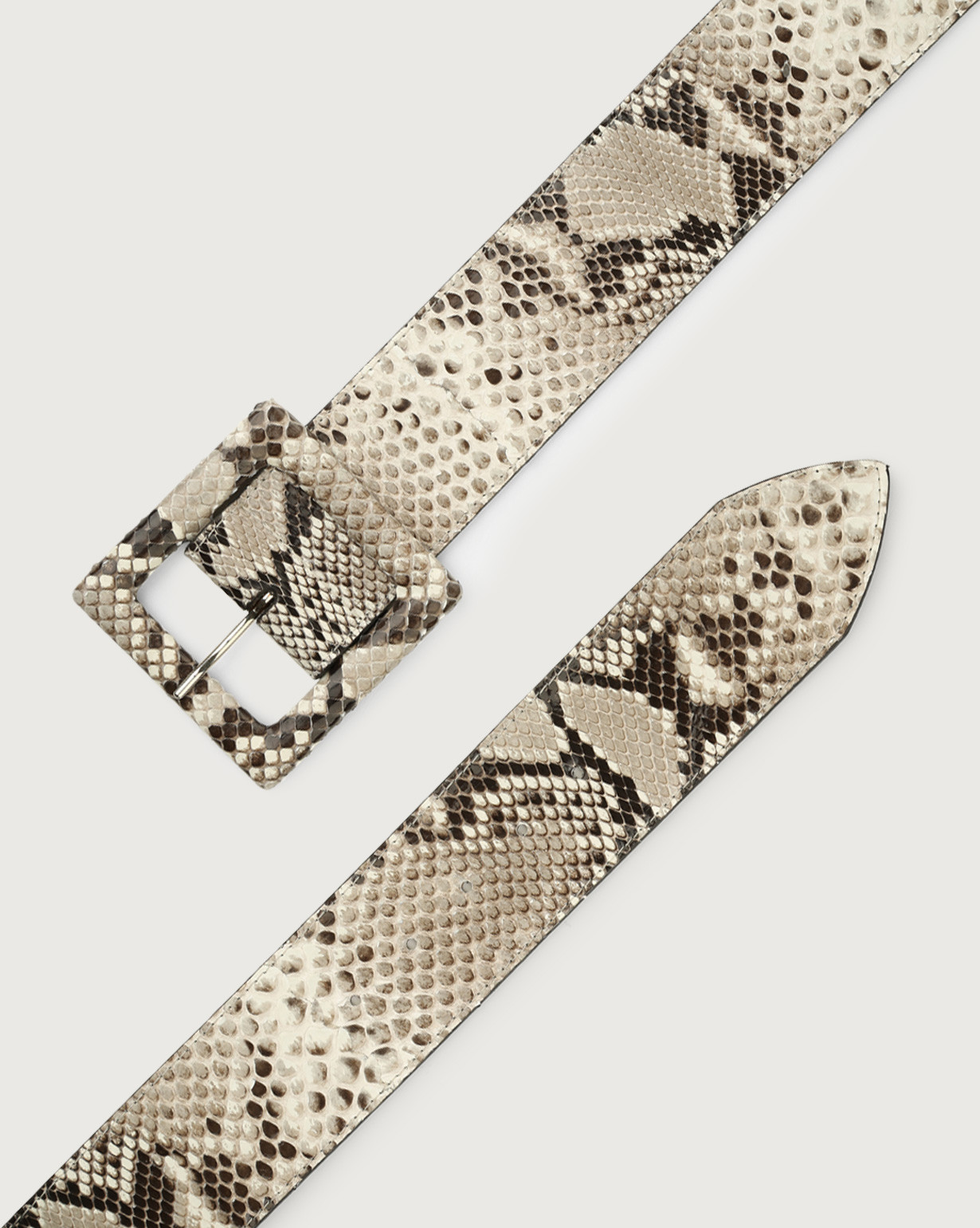 white python skin belt