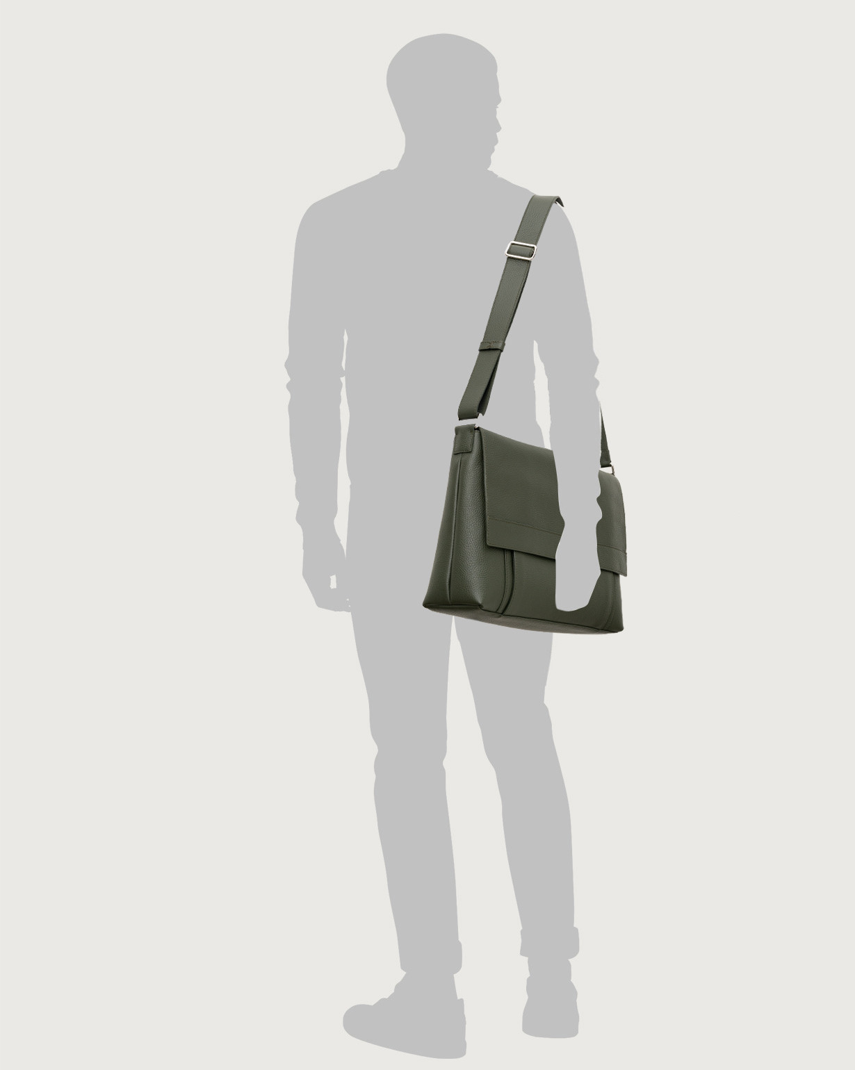 ORCIANI | Chevrette Woven leather messenger bag. color Black