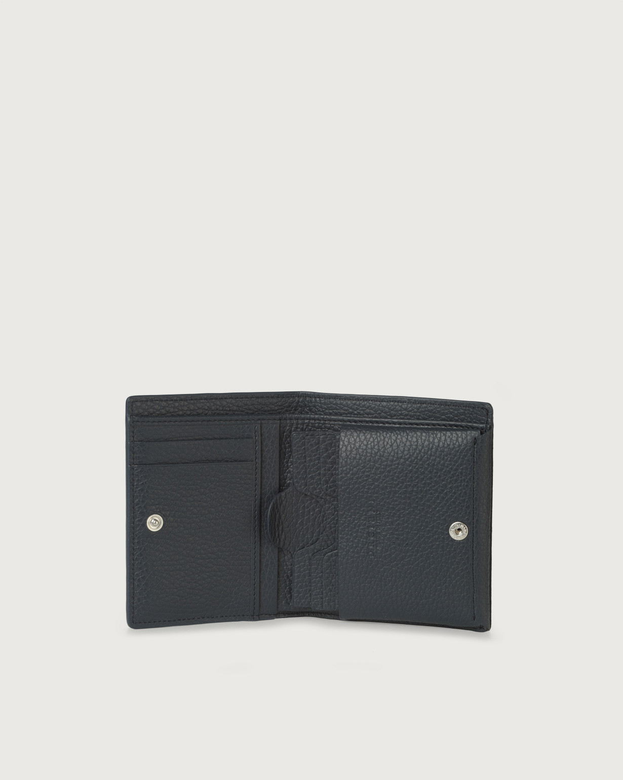 ORCIANI | Micron leather wallet with unfolding card holder. color Navy