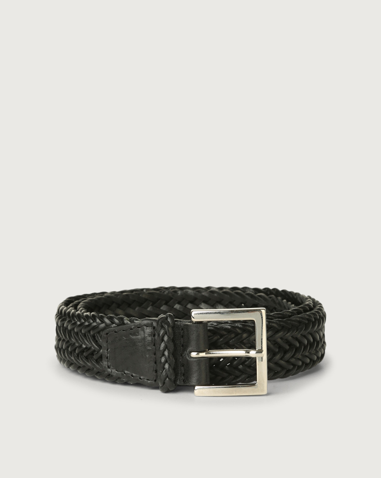 ORCIANI String woven leather belt. , color Black