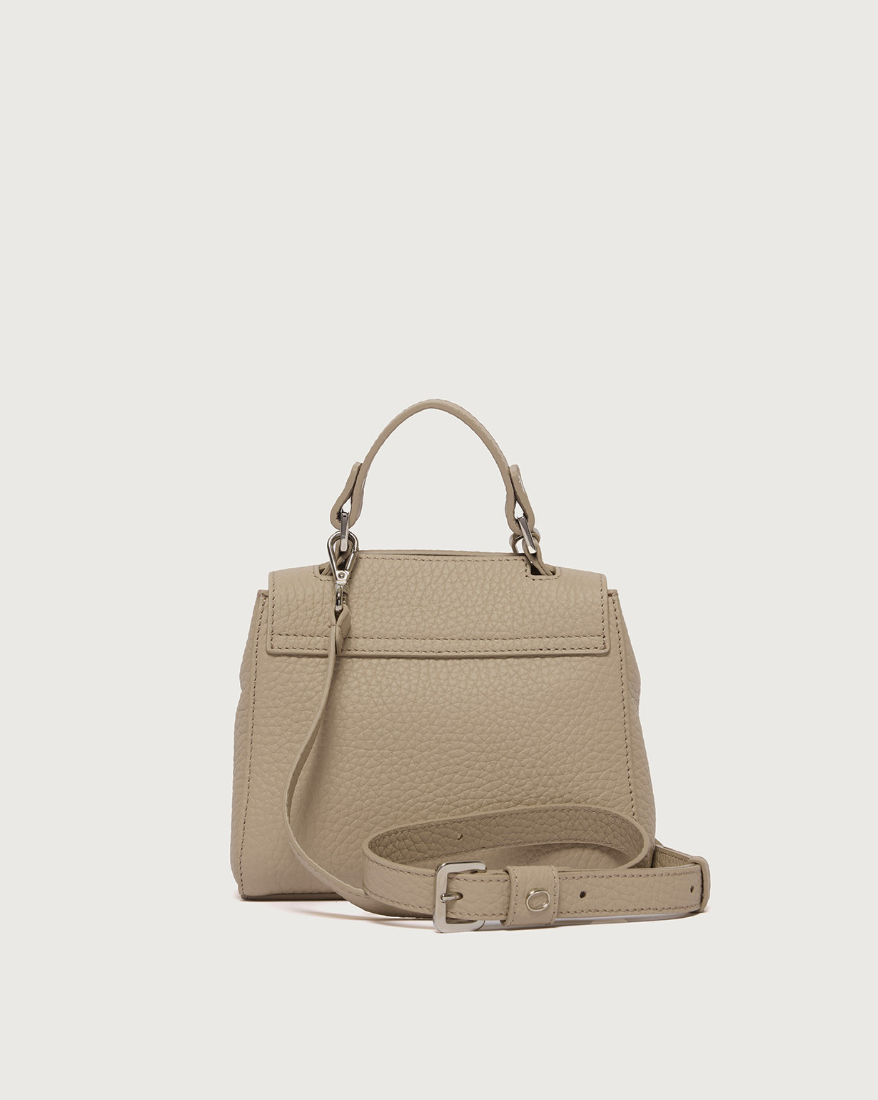 ORCIANI Sveva Soft Mini leather handbag with shoulder strap. , color Sand