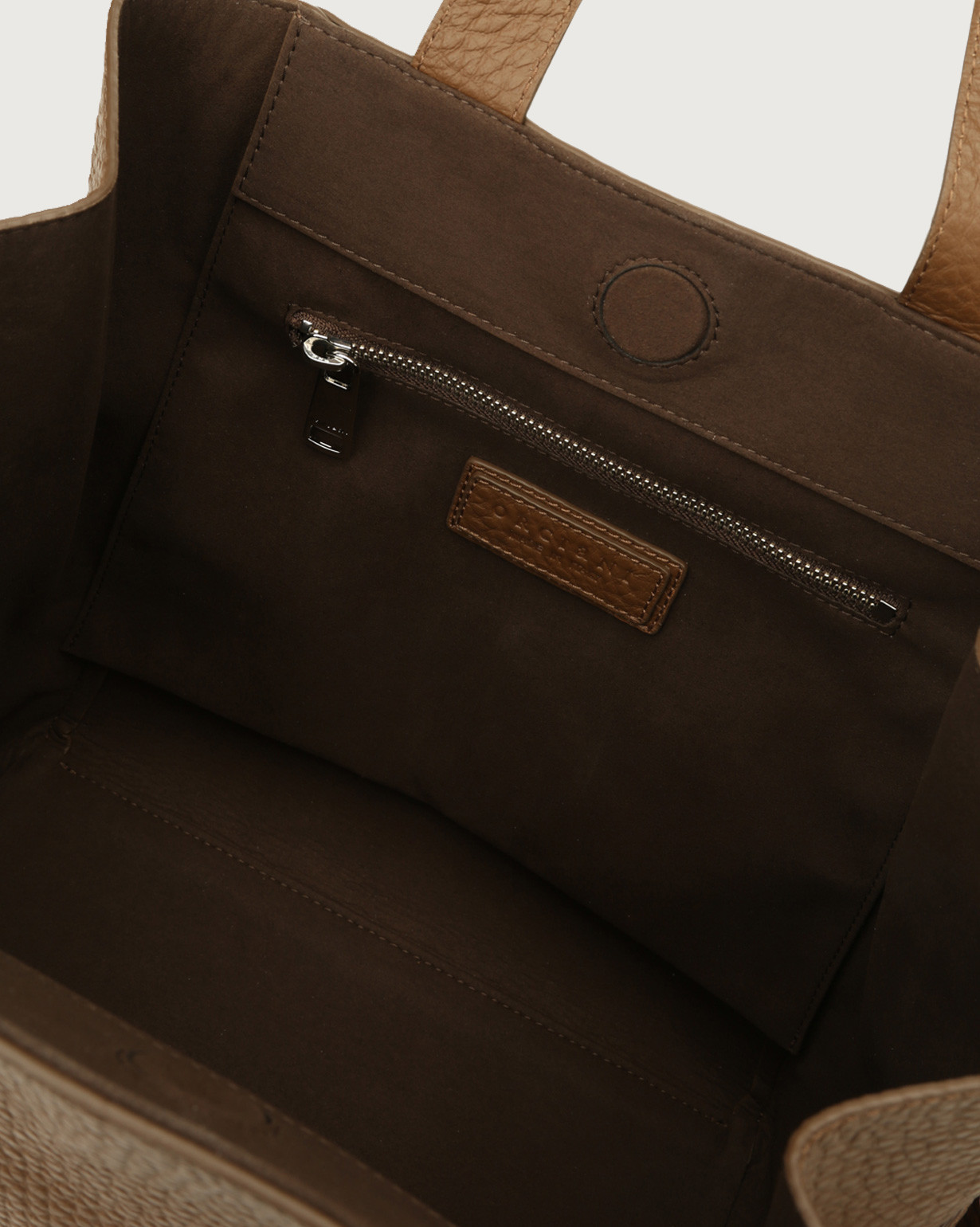 ORCIANI Fan Soft medium leather handbag. , color Caramel