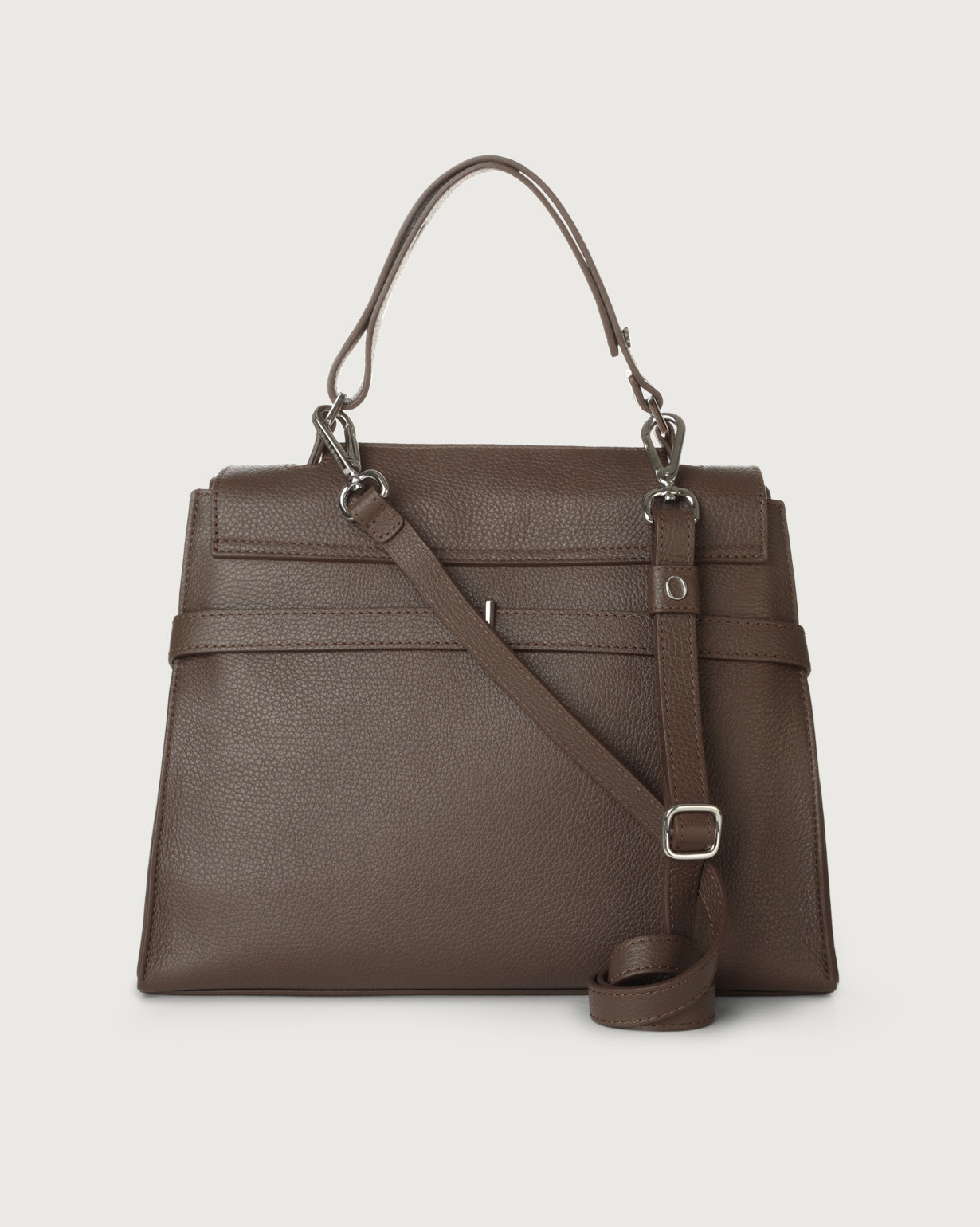ORCIANI Sveva Sense Medium leather shoulder bag with shoulder strap. , color Brown