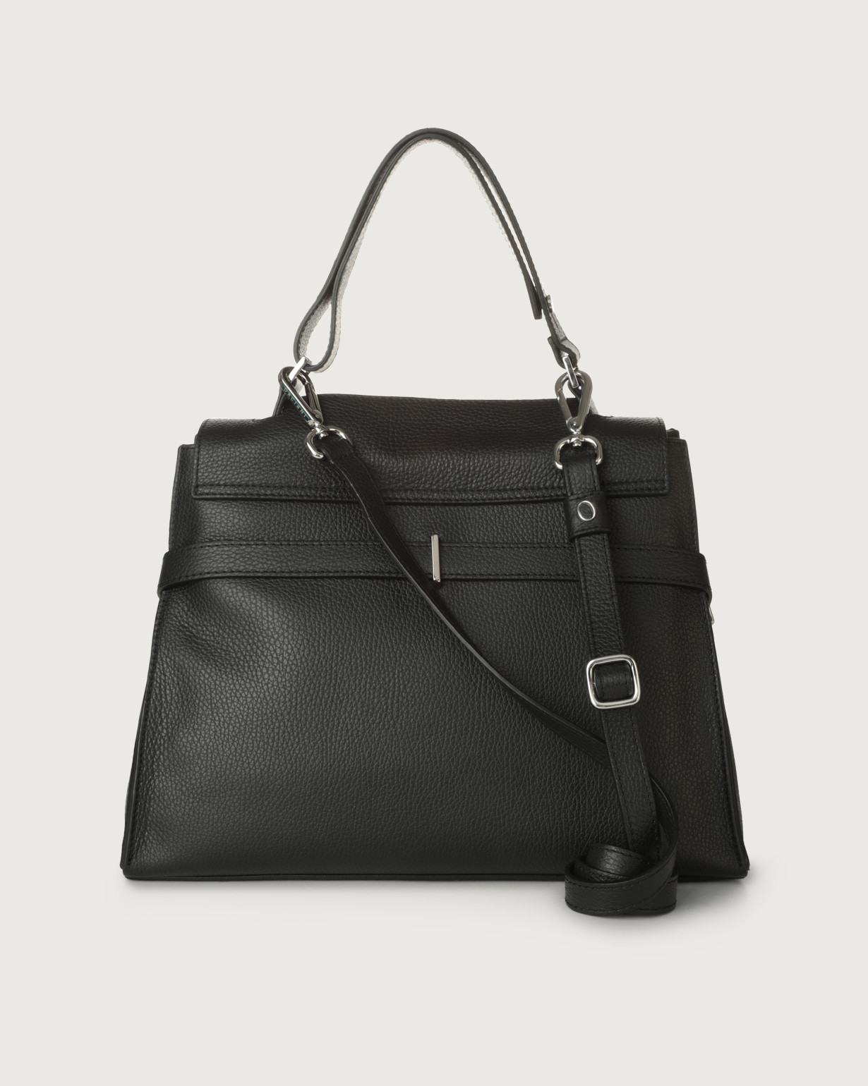 ORCIANI Sveva Sense Medium leather shoulder bag with shoulder strap. , color Black