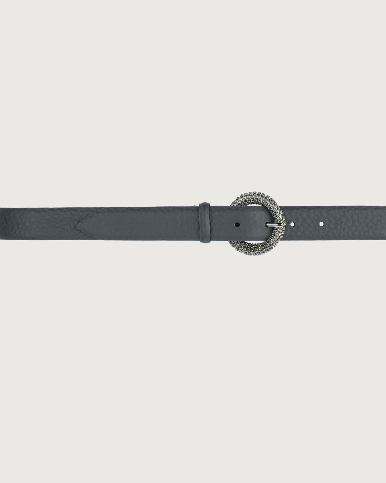 ORCIANI Soft chain buckle leather belt. , color Blue