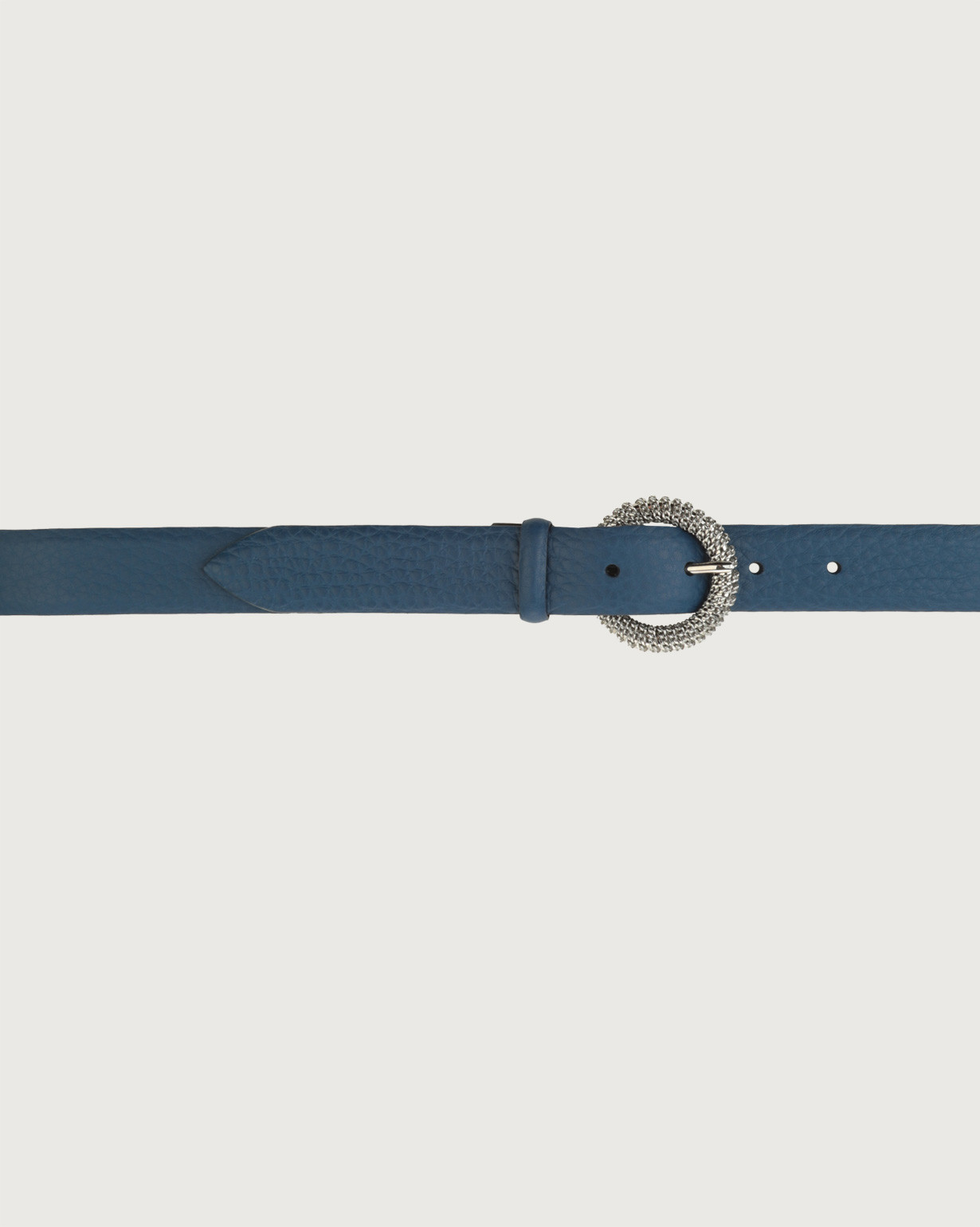ORCIANI Soft chain buckle leather belt. , color Blue