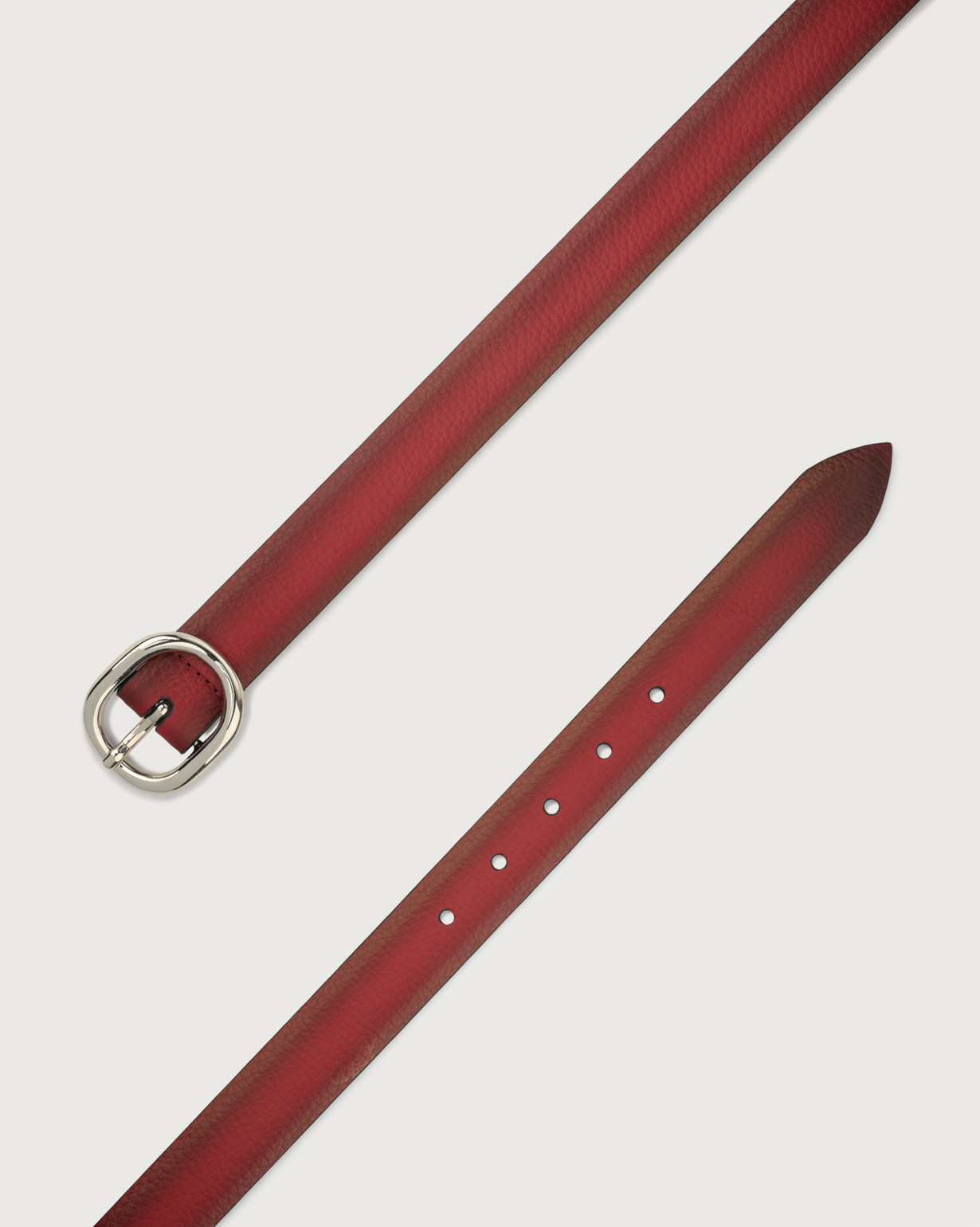 ORCIANI Micron Deep leather belt. , color Ruby red
