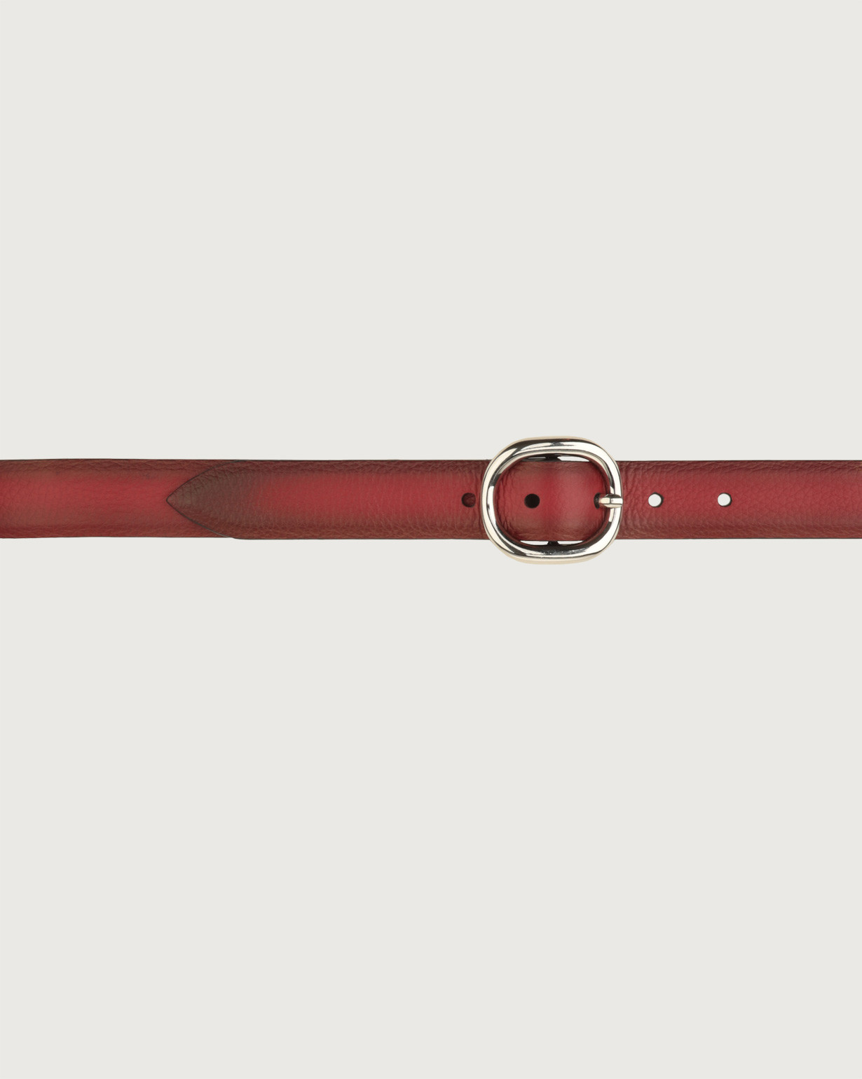 ORCIANI Micron Deep leather belt. , color Ruby red