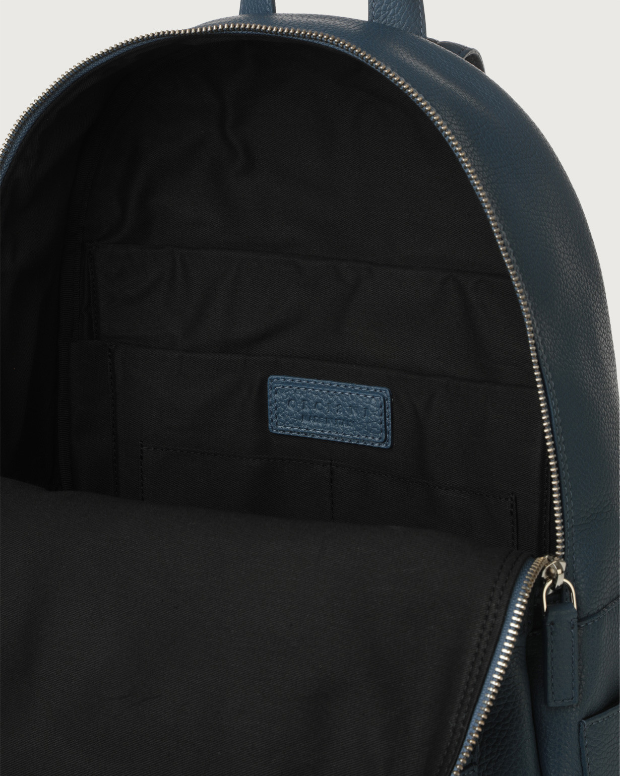 ORCIANI Laio Micron Leather Backpack. , color Blue