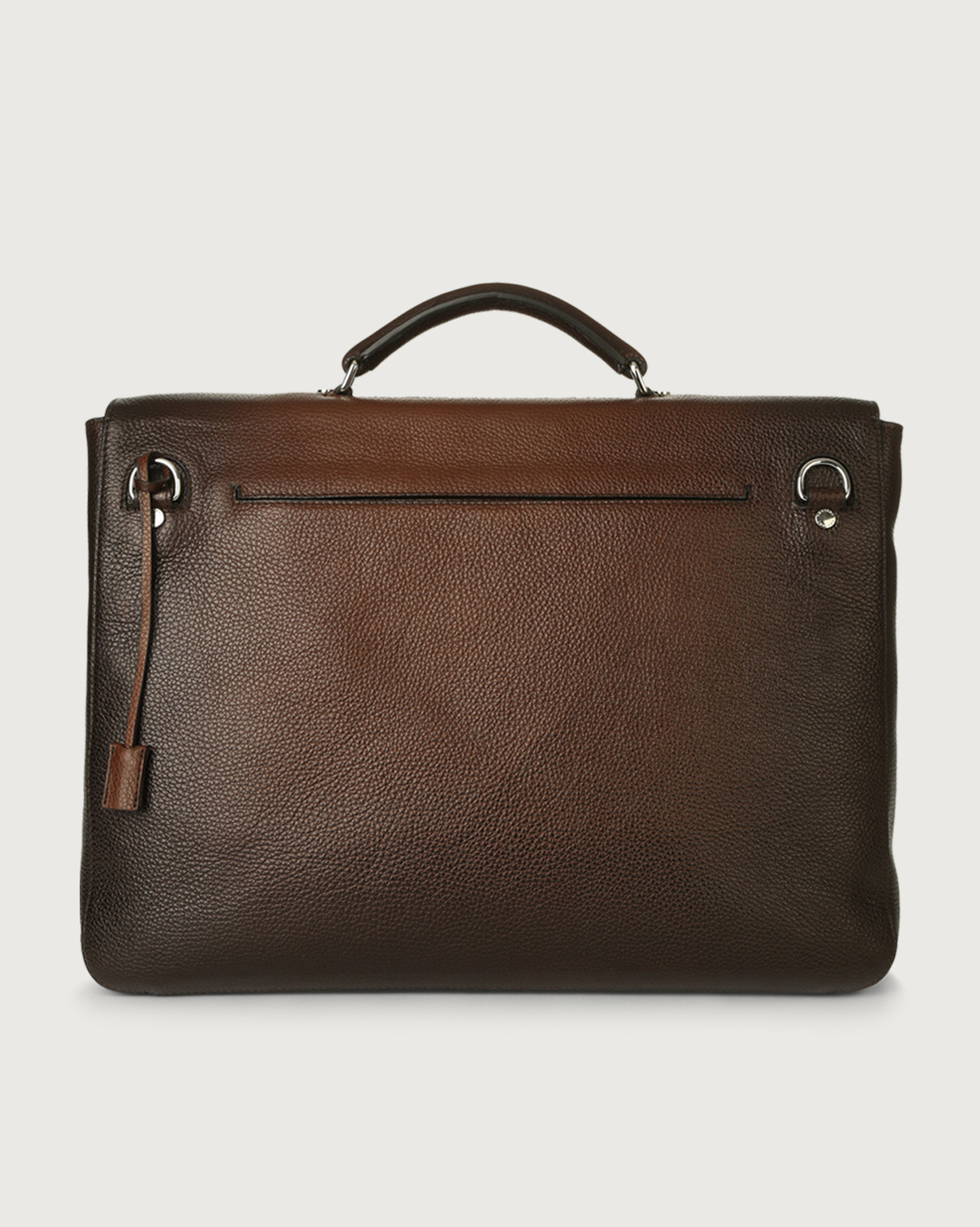 ORCIANI Micron Deep leather large briefcase with strap. , color Brown