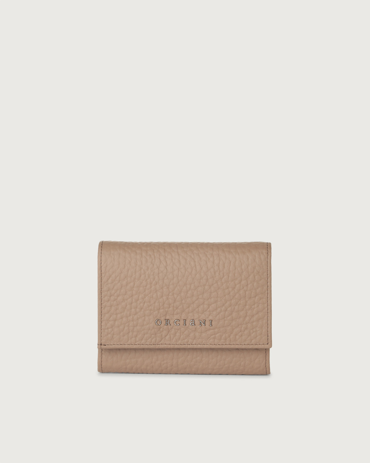 ORCIANI Soft small leather envelope wallet. , color Taupe