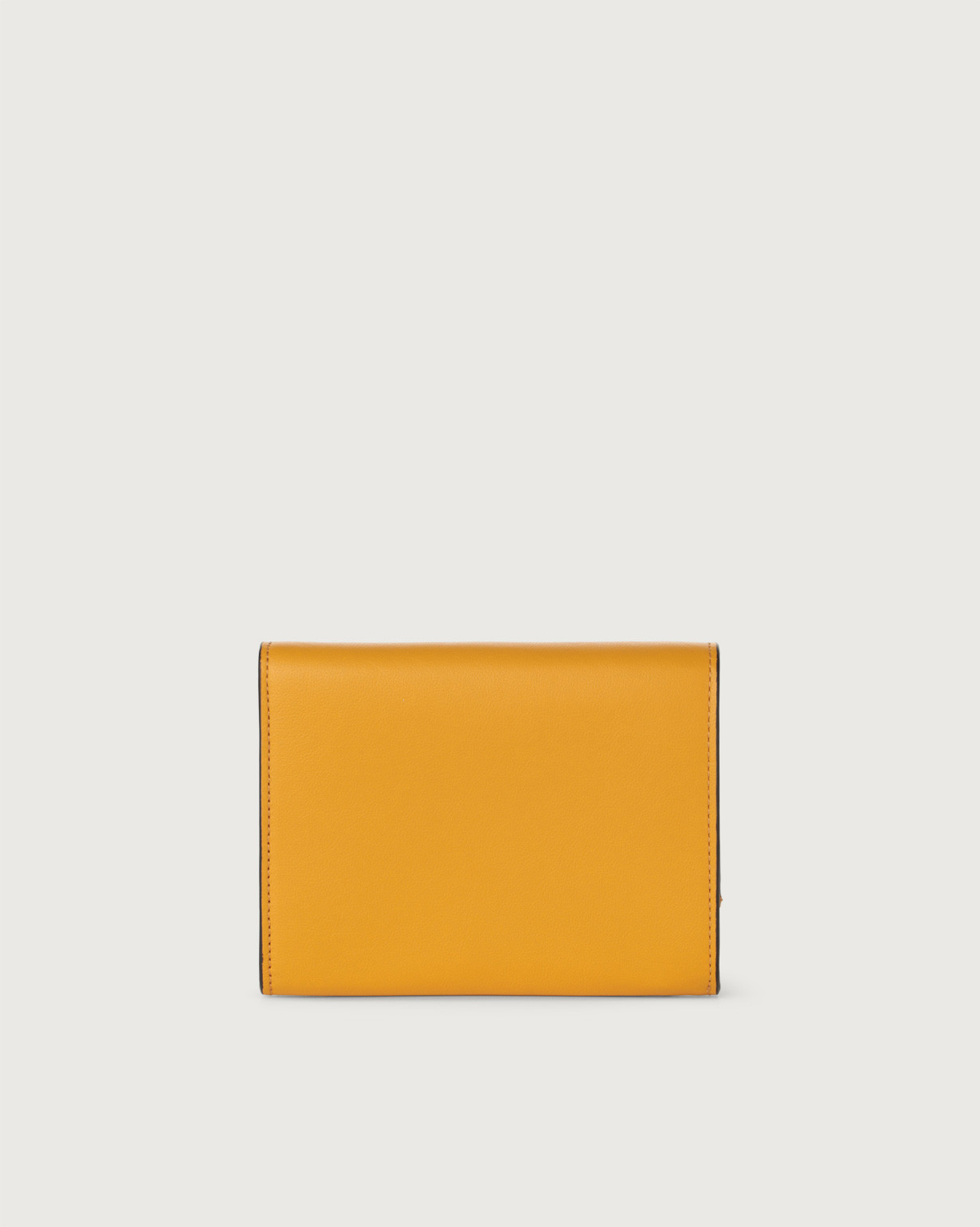 ORCIANI Madlen leather small envelope wallet. , color Mustard