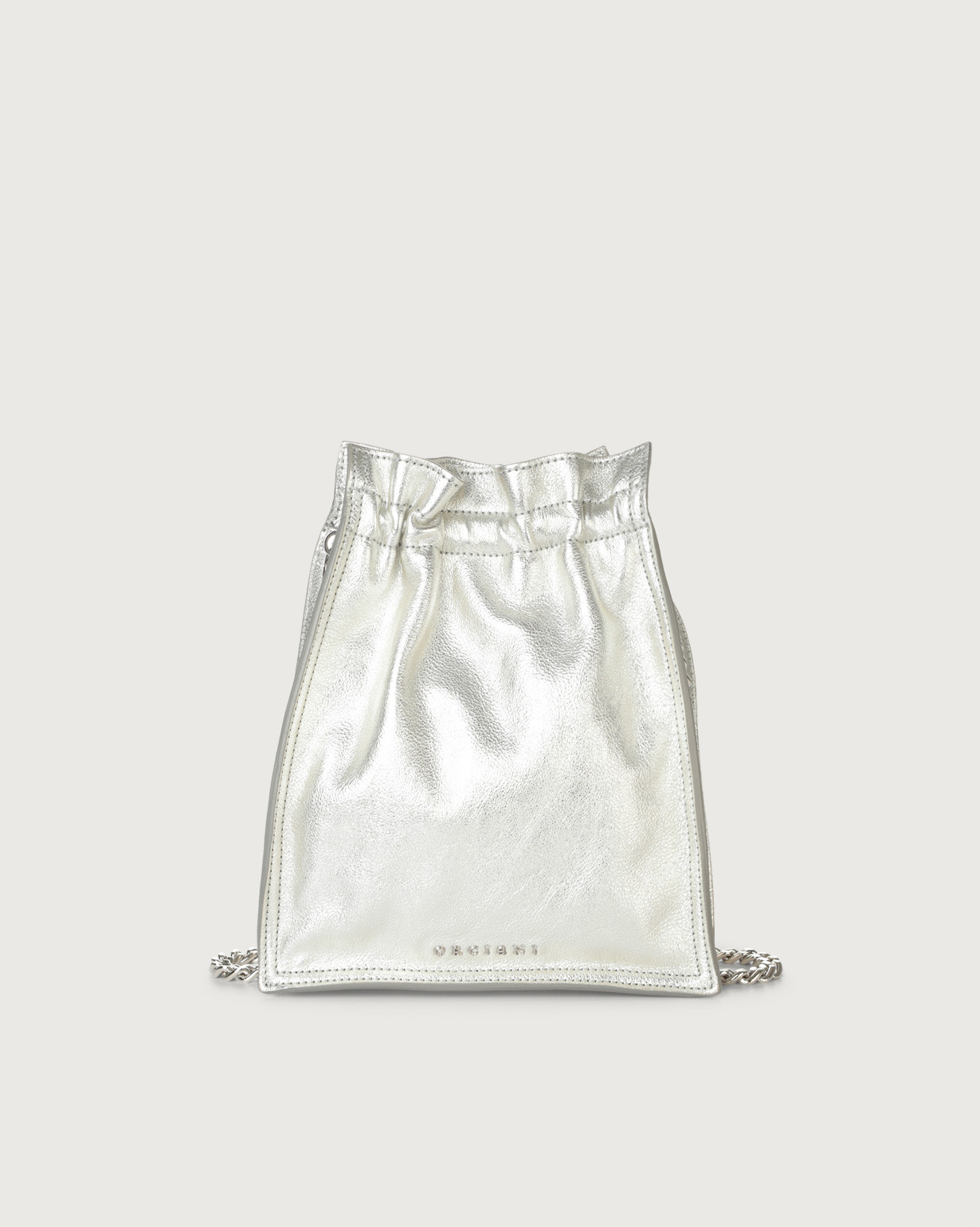 ORCIANI Petit Pepita leather mini pouch bag with shoulder strap ...