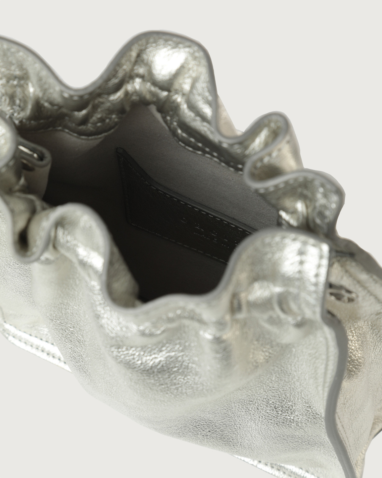 ORCIANI Petit Pepita leather mini pouch bag with shoulder strap ...