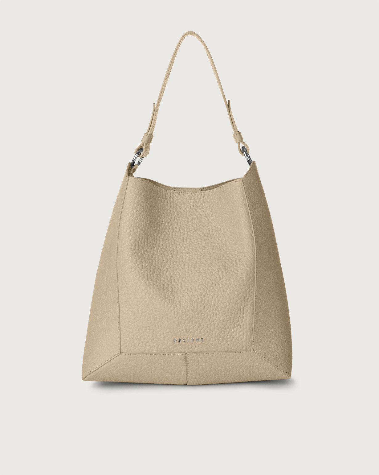 ORCIANI Frame Soft leather shoulder bag with strap. , color Sand