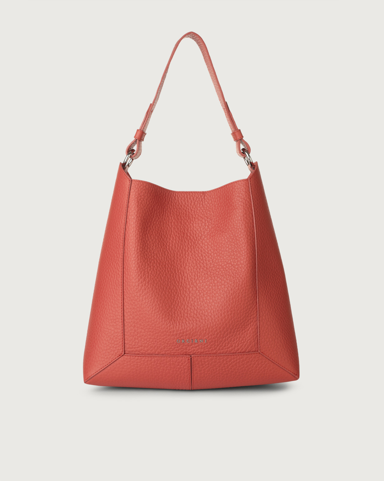 ORCIANI Frame Soft leather shoulder bag with strap. , color Brick