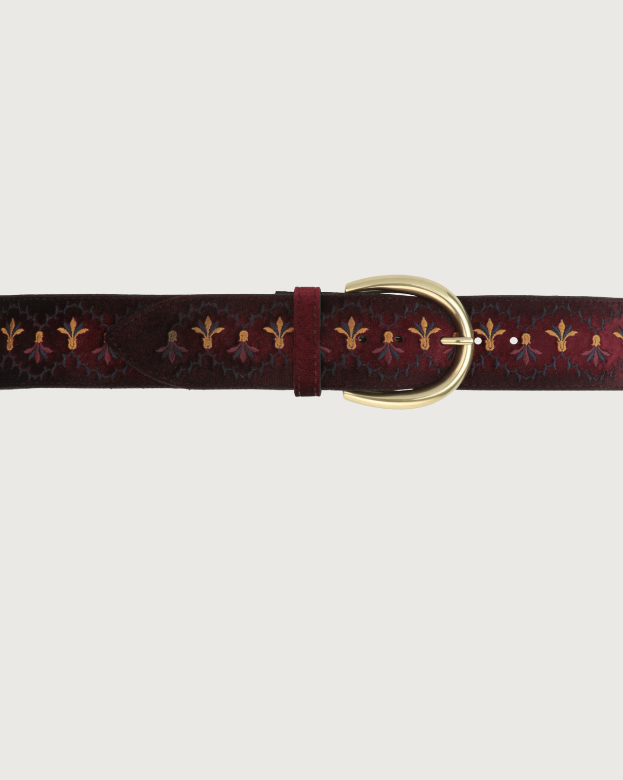 ORCIANI Velvet Tuscania high-waist velvet and leather belt. , color ...