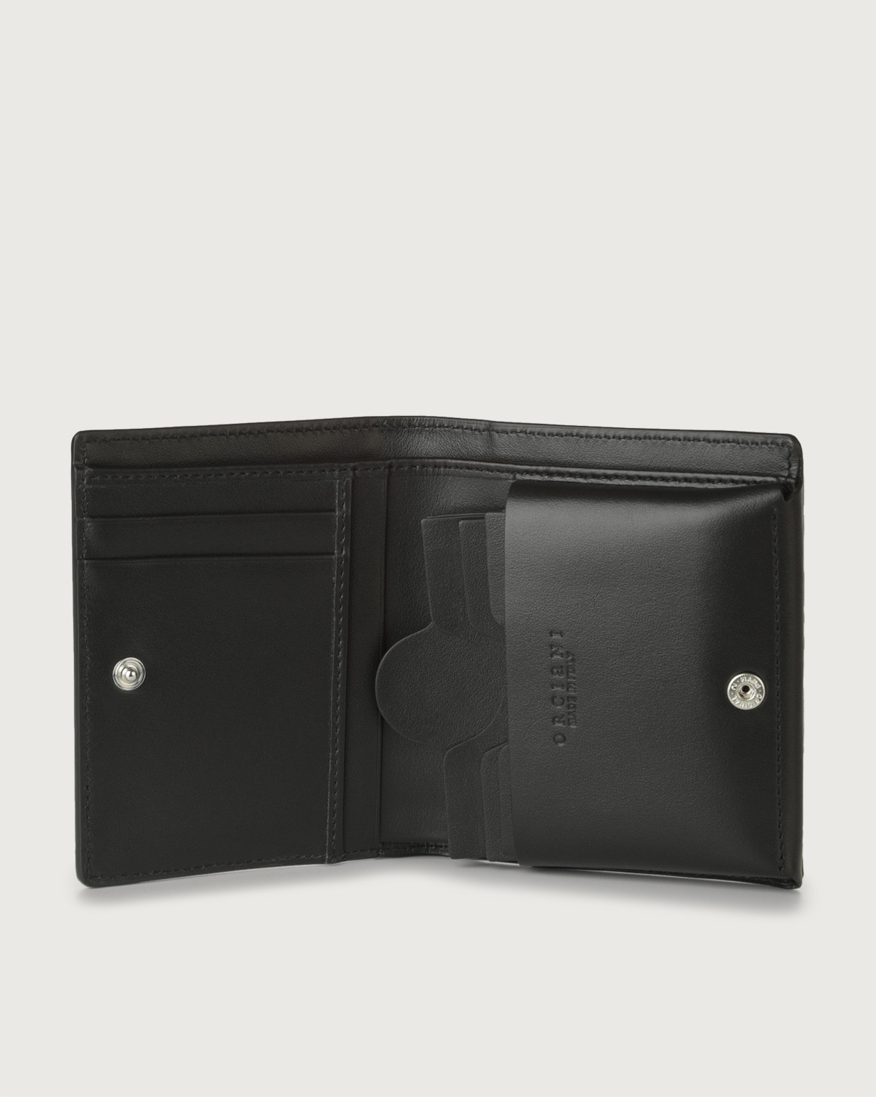 ORCIANI Frog leather wallet with RFID protection. , color Black