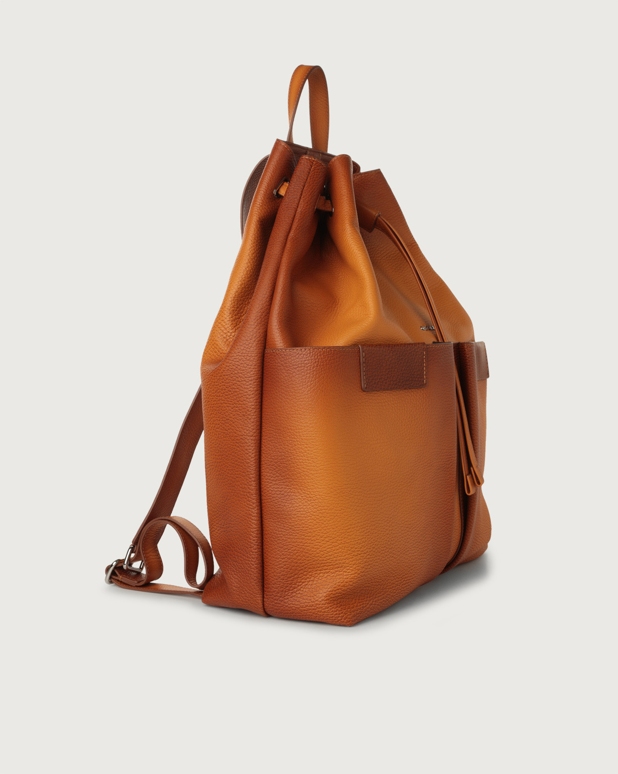 ORCIANI Micron Deep leather drawstring backpack. , color Ocher