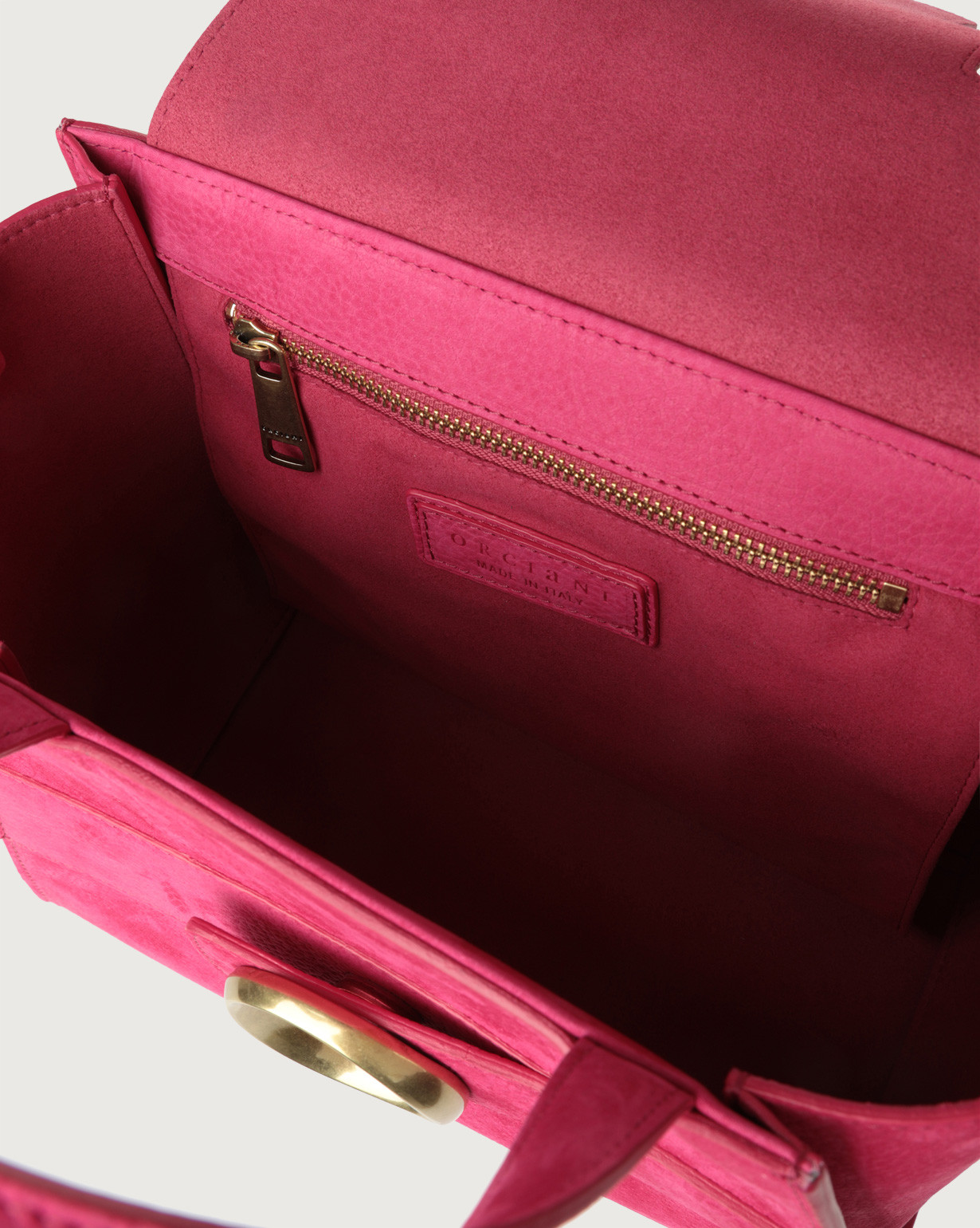 ORCIANI Ofelia Nabucco medium nubuck leather handbag. , color Fuchsia