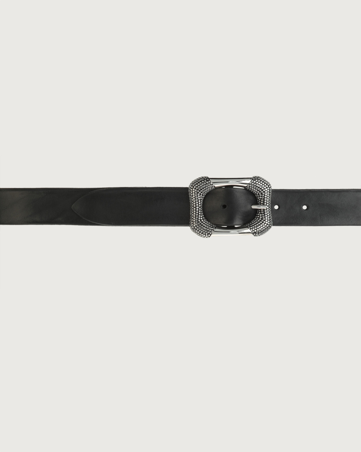 ORCIANI Bull Soft leather belt. , color Black