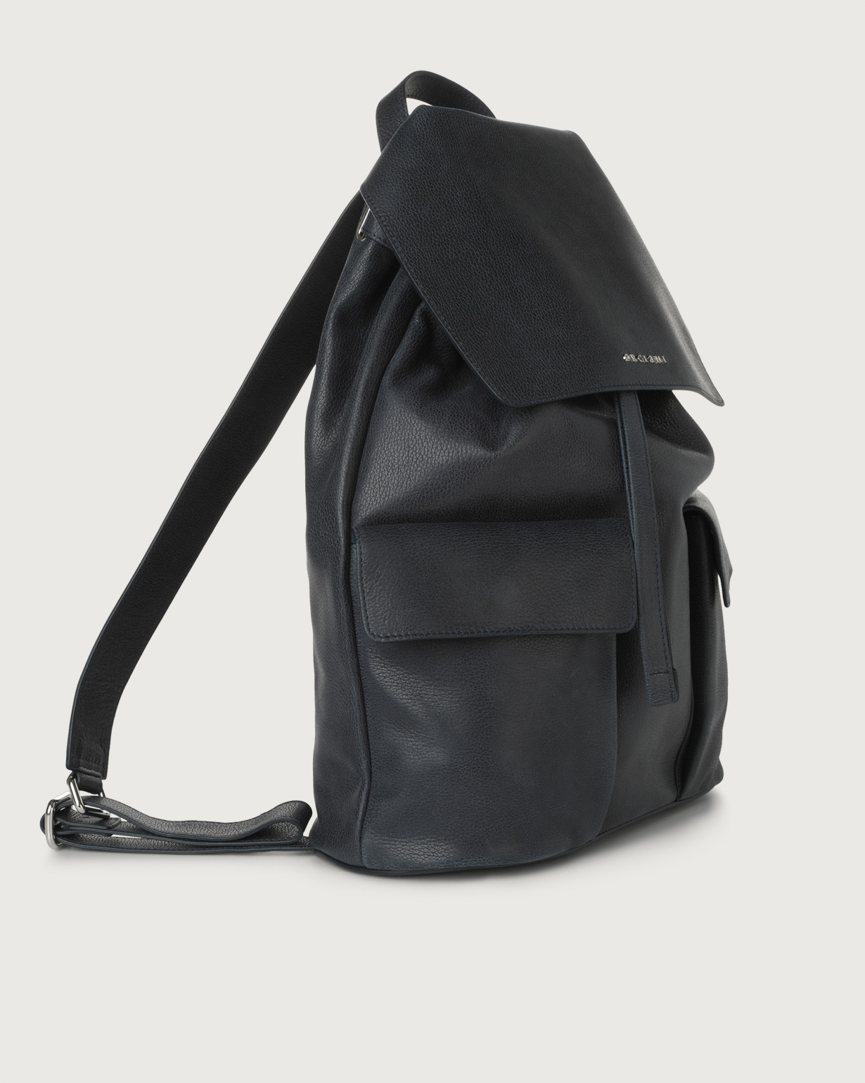 ORCIANI Chevrette nubuck leather backpack. , color Blue