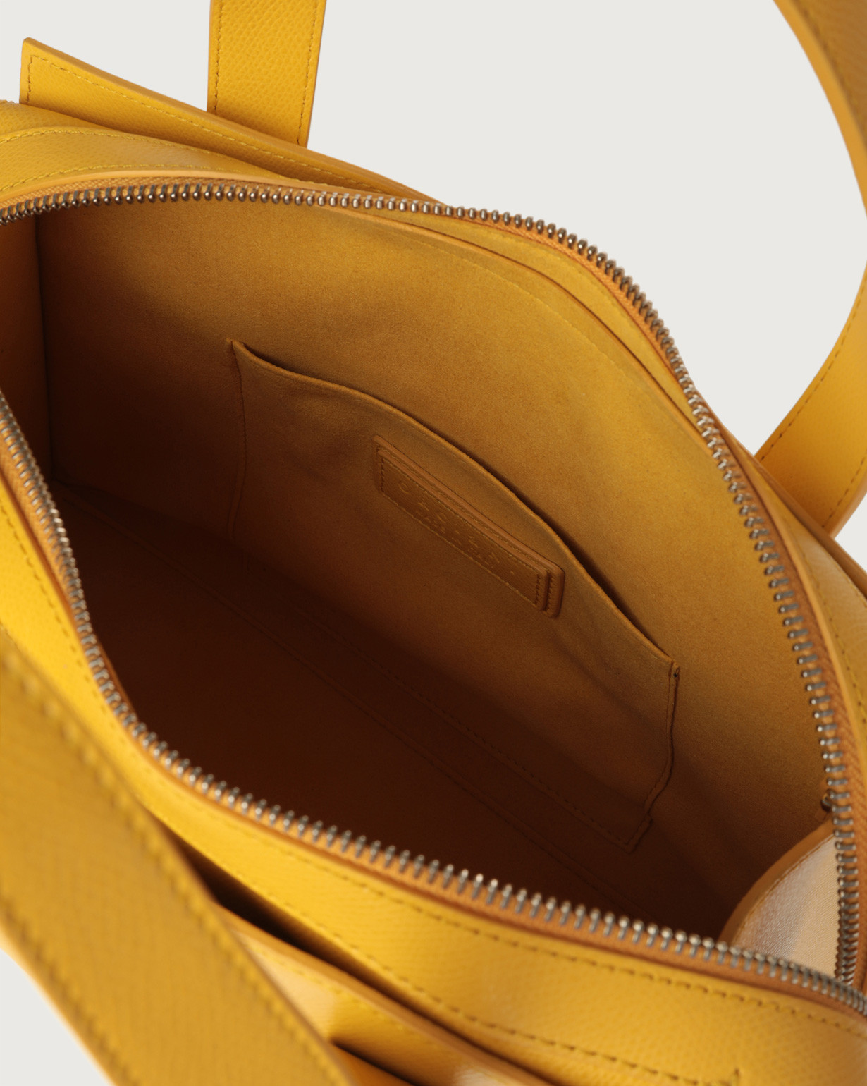 ORCIANI POSH Premium Medium leather handbag with strap. , color yellow