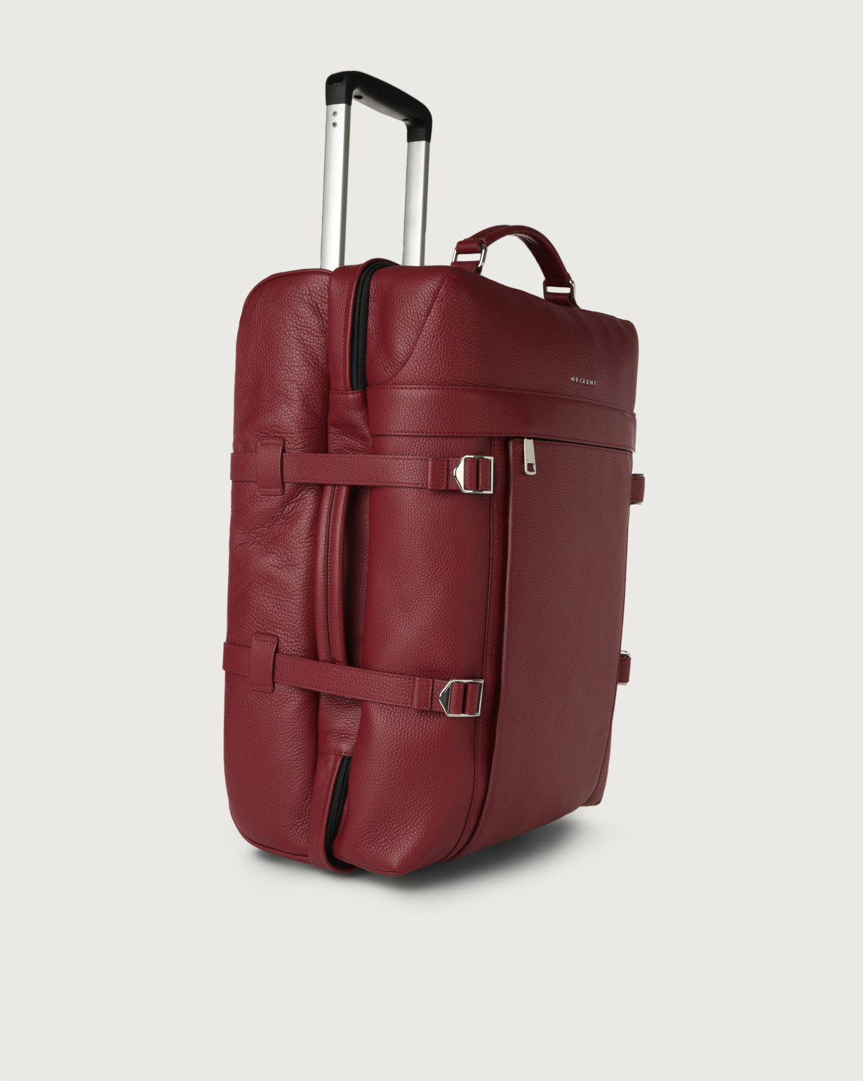 ORCIANI Micron leather two wheels trolley. , color Red