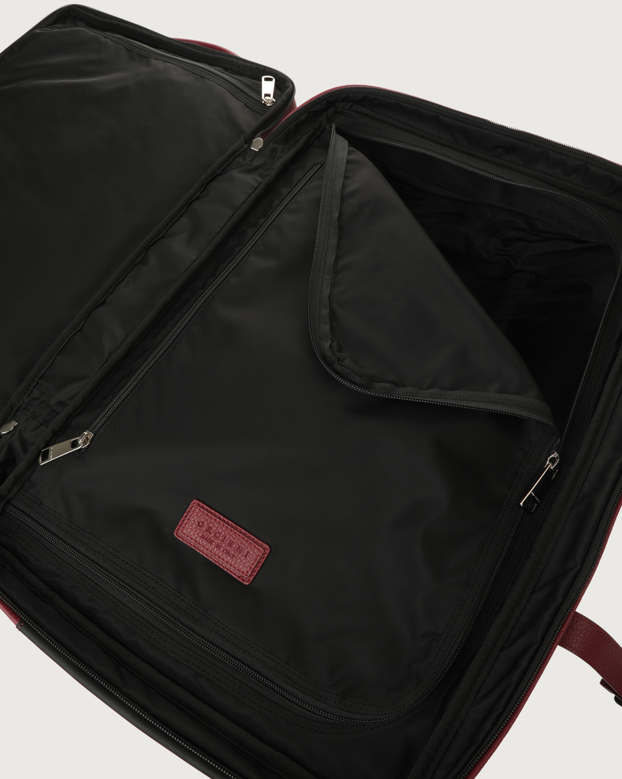 ORCIANI Micron leather two wheels trolley. , color Red