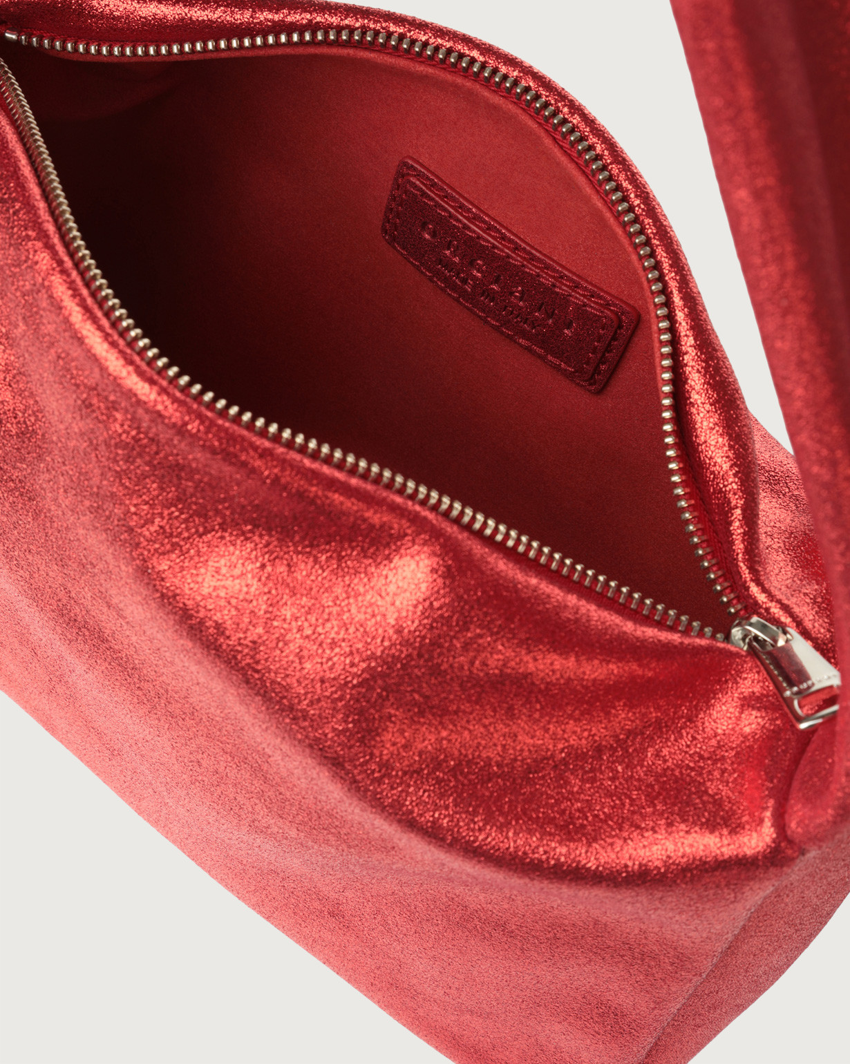 ORCIANI Pouch Midnight leather handbag bag. , color Red