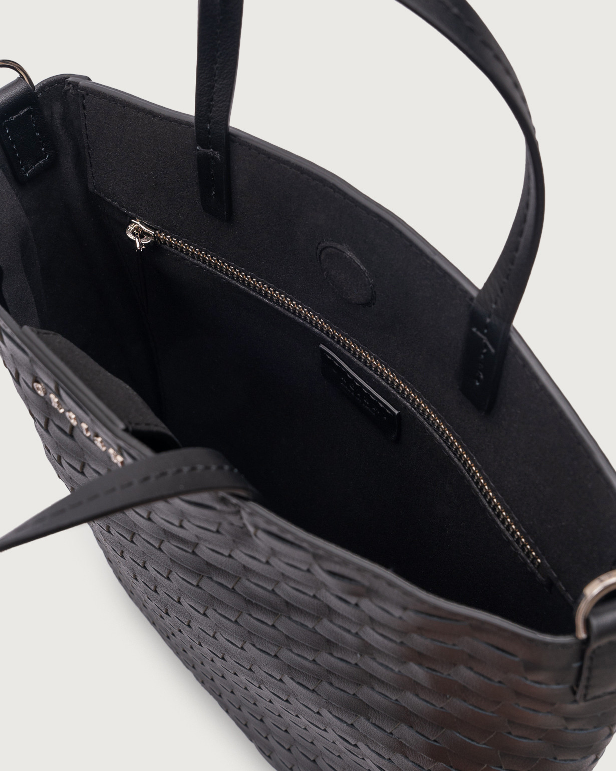 ORCIANI Ladylike Nappa Woven Small leather tote bag. , color black