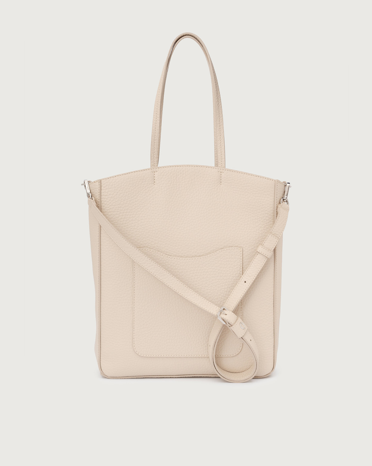 ORCIANI Ladylike M Soft medium leather tote bag. , color Ivory