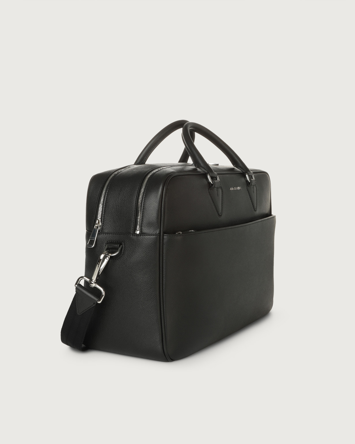 ORCIANI Timeless boarded leather business bag. , color Black