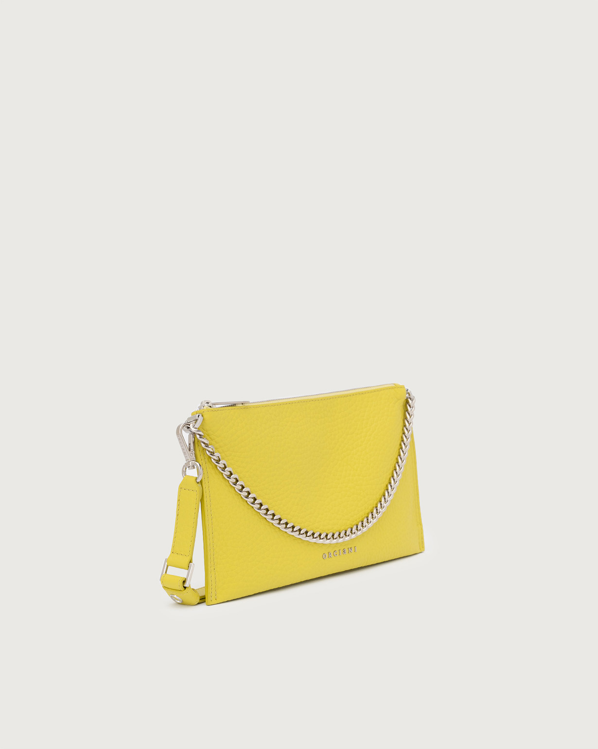 ORCIANI Pupa Soft mini leather crossbody bag. , color yellow