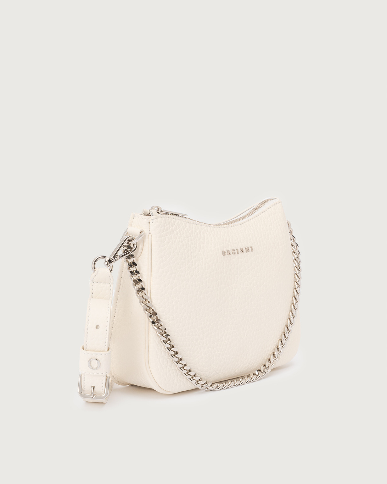 ORCIANI New Moon Soft mini leather crossbody bag. , color White