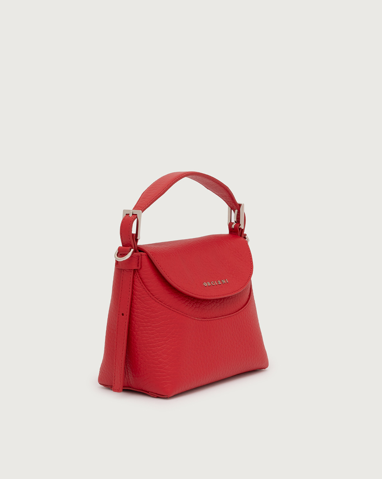 ORCIANI Nana Soft Small leather handbag with strap. , color Marlboro red