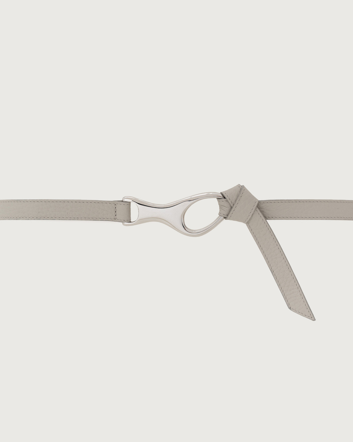 ORCIANI Soft long tip grained leather belt 2 cm. , color Clay